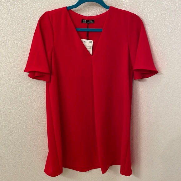 zara x trf collection | Dresses | Zara Trf Collection Red Float Dress ...